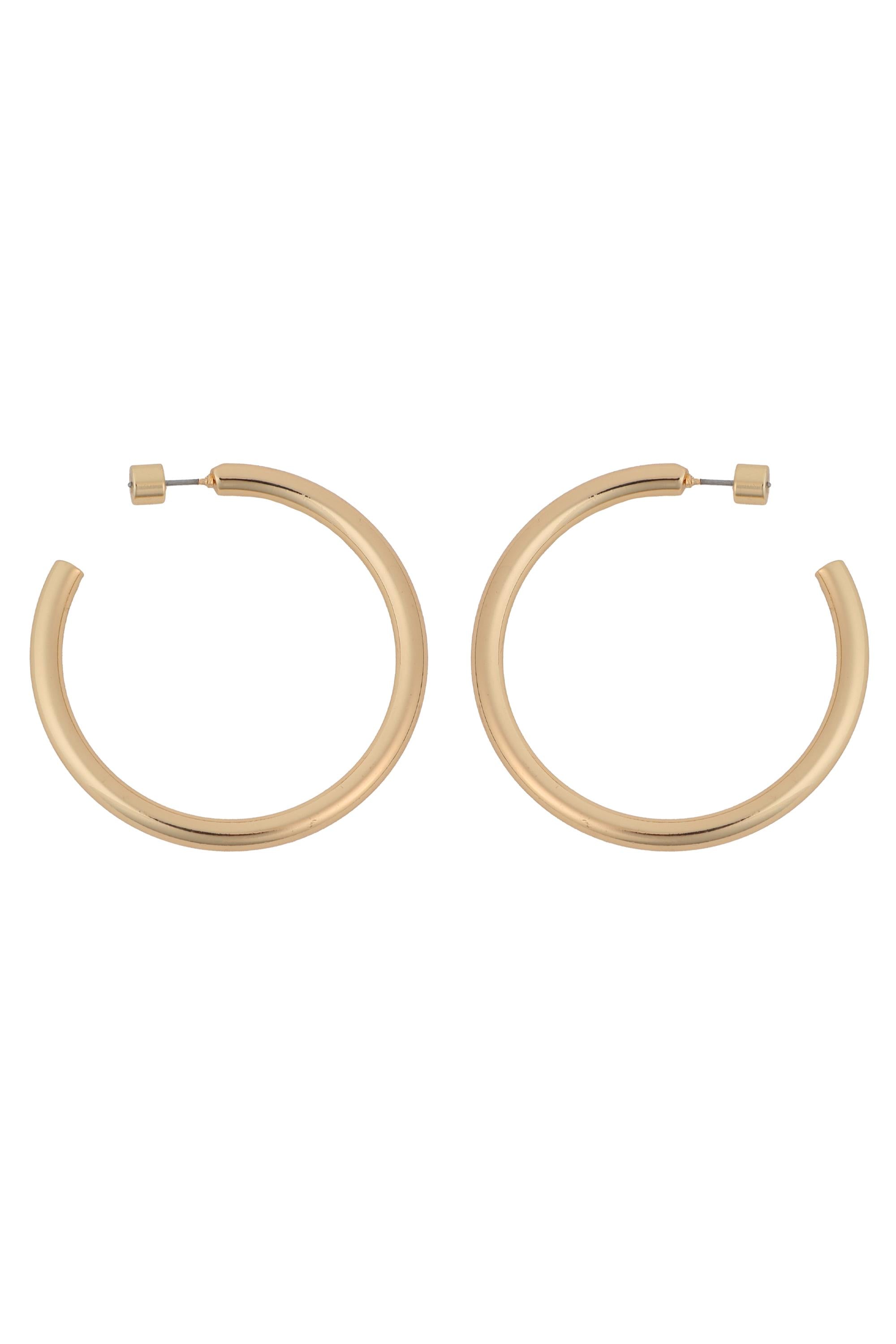 2 In Ear Solid Hoop God Cylinder Back Gold – South Moon Under